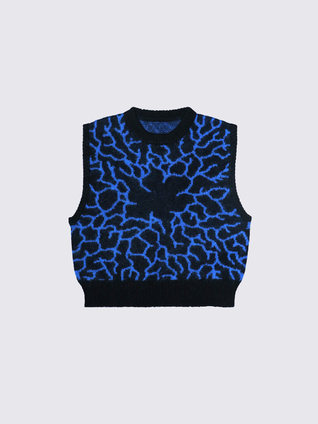 KNIT VEST MYCELIUM ELECTRIC BLUE | radarada.com